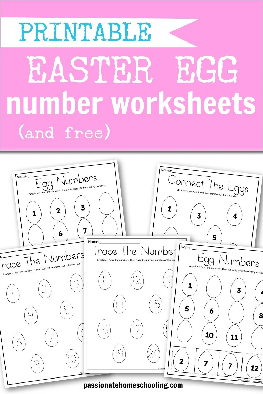 Free Printable Easter Egg Number Worksheets — Passionate Homeschooling