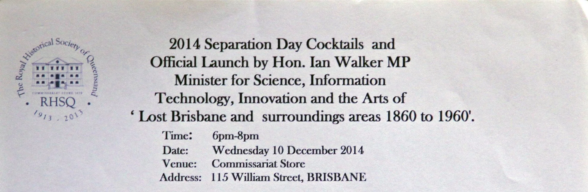 Separation Day 2014 — The Royal Historical Society of Queensland