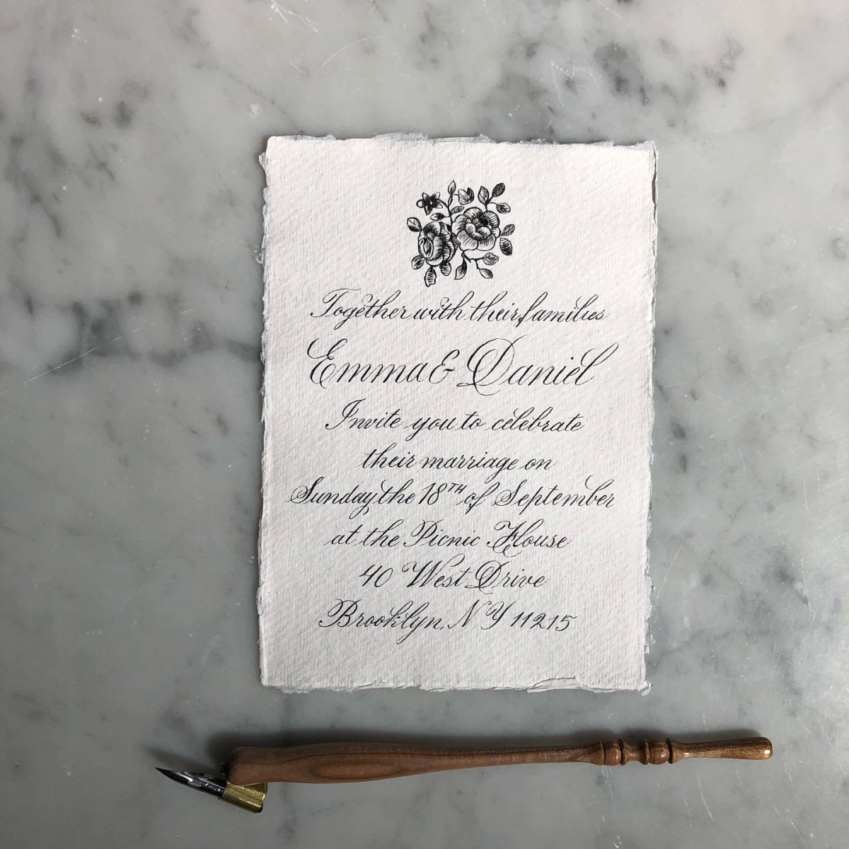 Handwritten Calligraphy Wedding Invitations — The Brooklyn Scribe