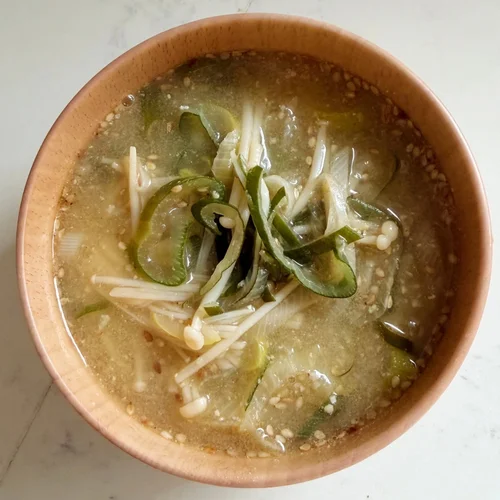 Negi Enoki Sesame Miso Soup – Simple Japanese Home Cooking — Okawari by ...