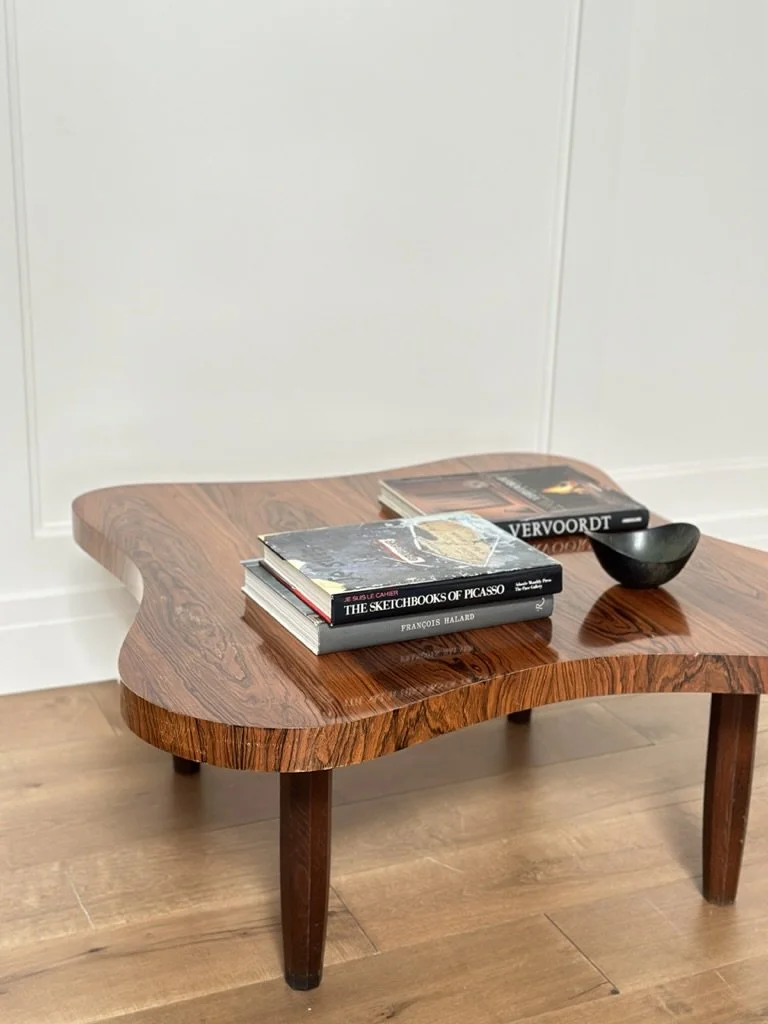 Swedish Coffee Table Attributed to Sten Blomberg with Palisander Top and Oak Base, 1940s ...