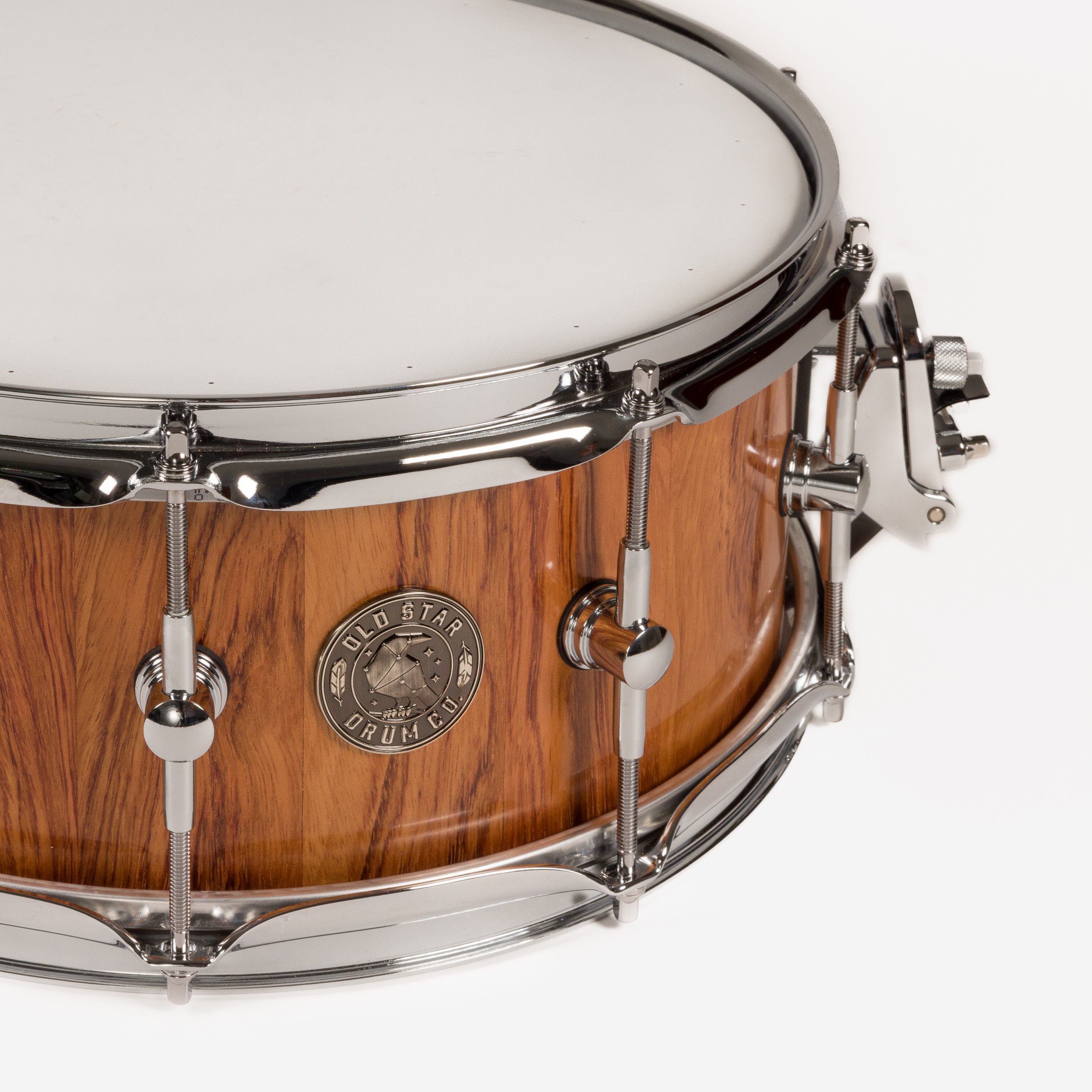 Bloodwood Stave Snare Drum with Inlays — Old Star Drum Co.