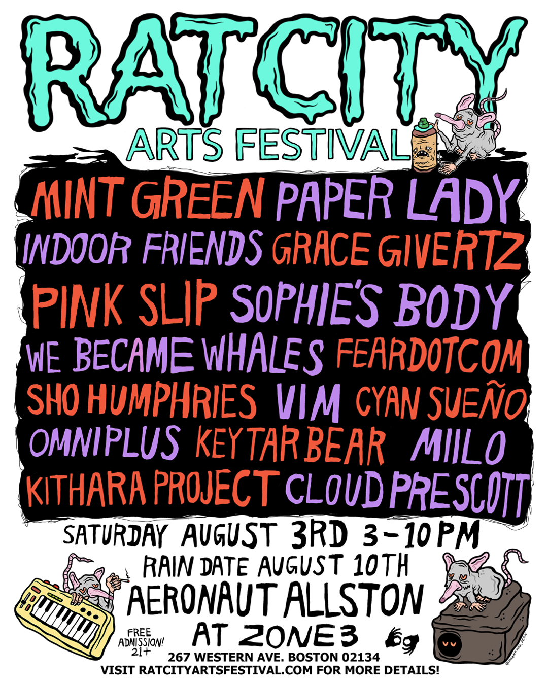 The Line Up — RAT CITY ARTS FESTIVAL