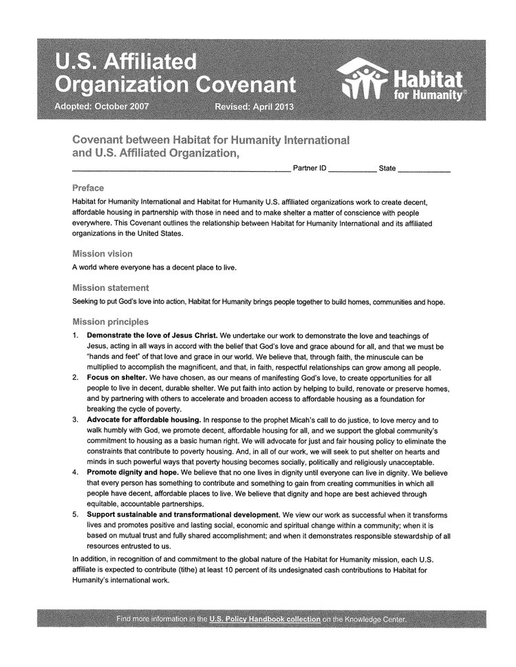 Covenant — Adams County Habitat for Humanity