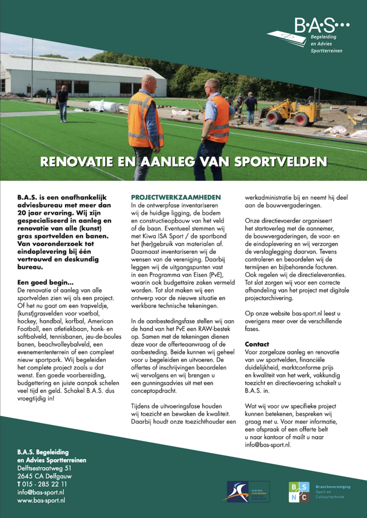 Folders — B.A.S. Sport Begeleiding en Advies Sportterreinen