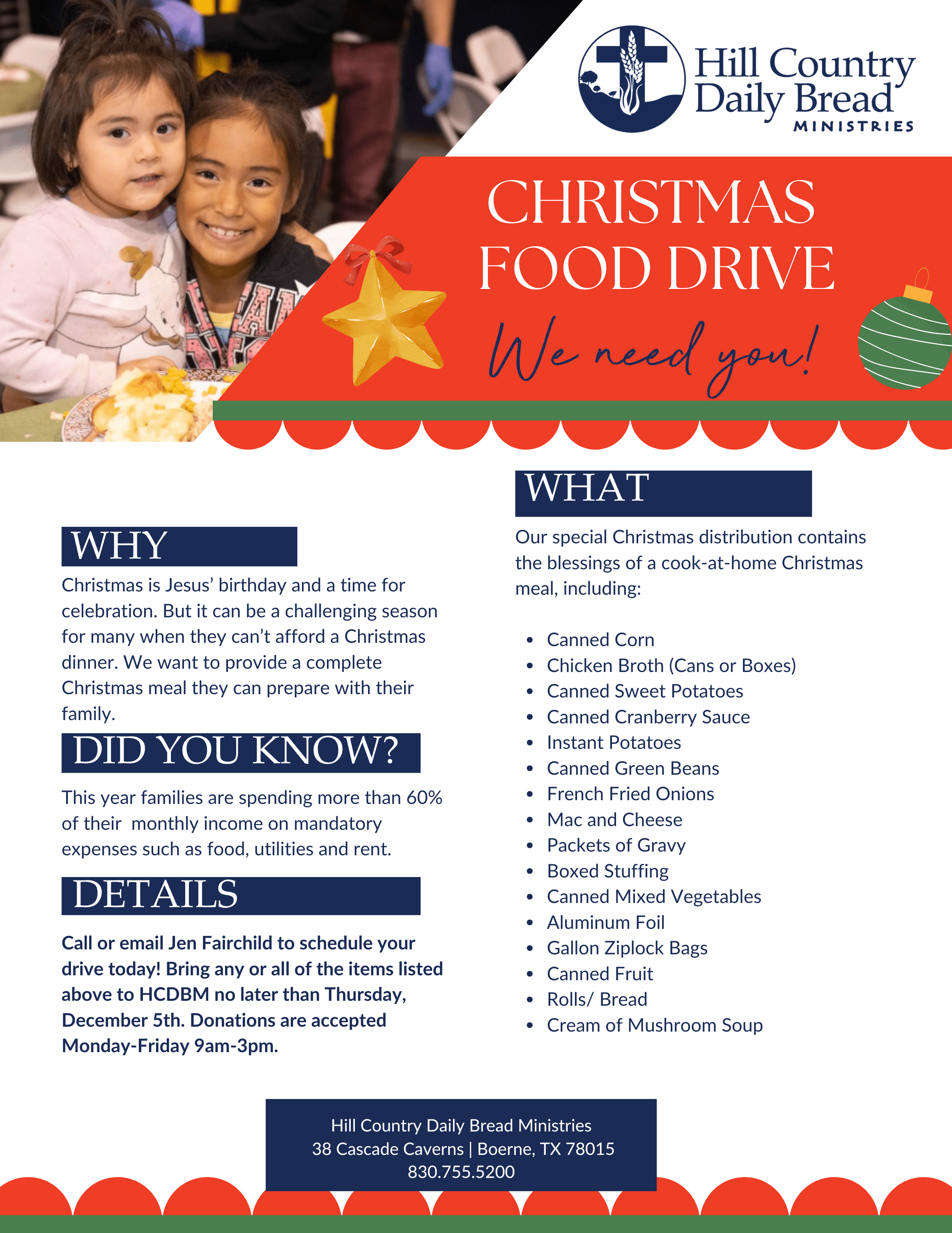 Christmas Food Drive — Hill Country Daily Bread Ministries