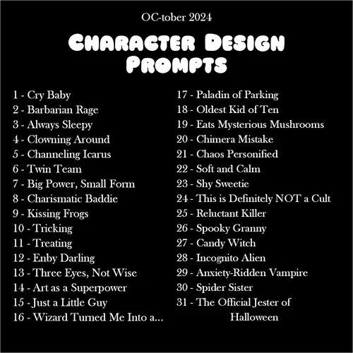 OC-tober 2024, a Month of Art Prompts — Art of Stephanie Broder