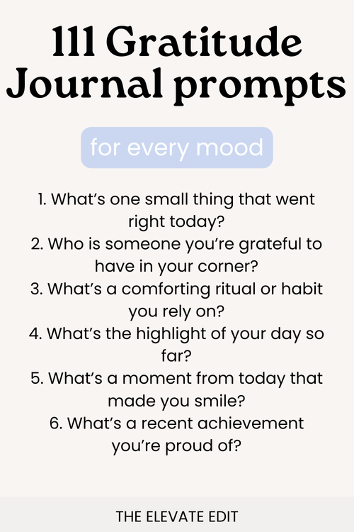 111 Gratitude Journal Prompts for Every Mood — The Elevate Edit