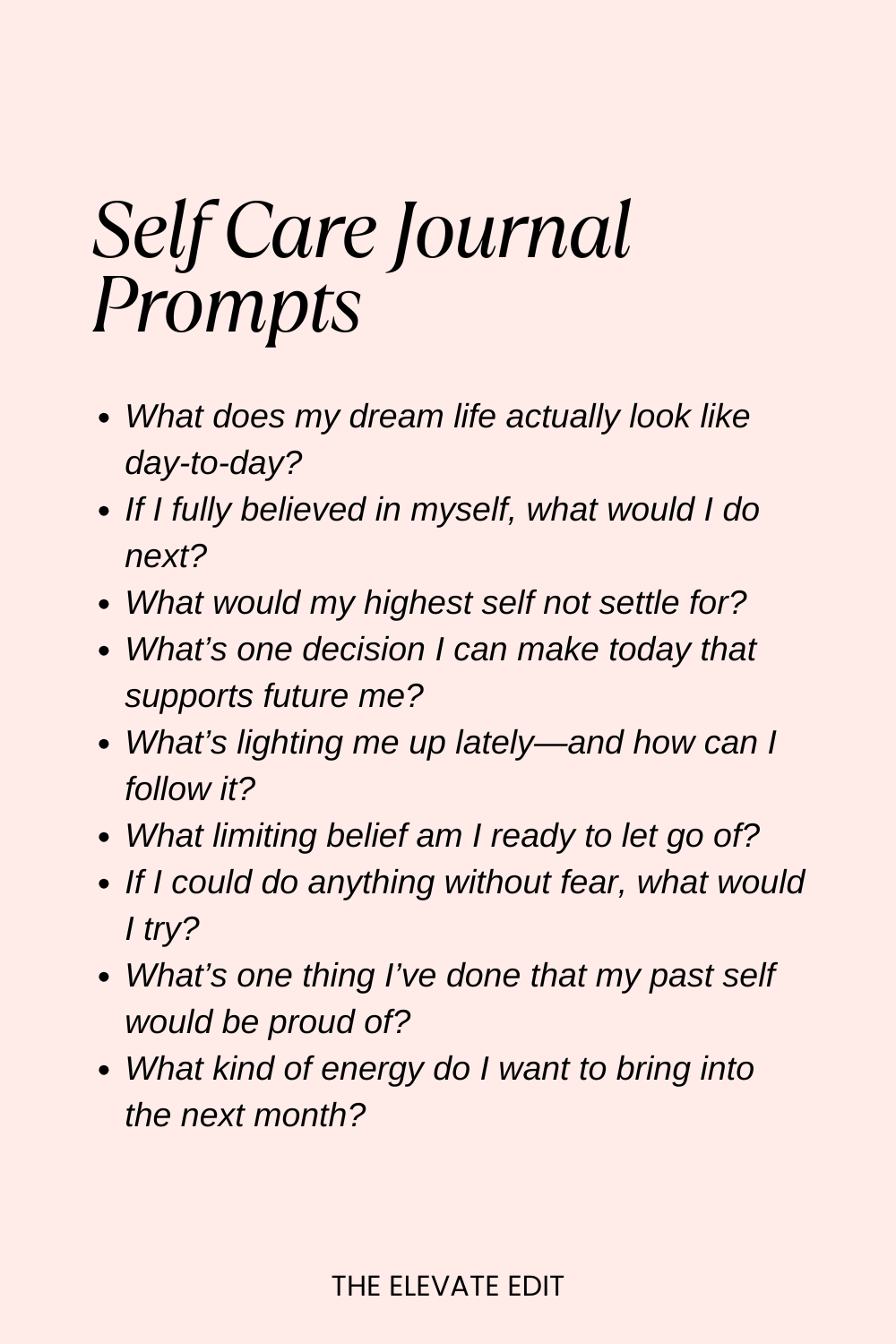 A Month of Self-Care Prompts to Reconnect With Yourself — The Elevate Edit