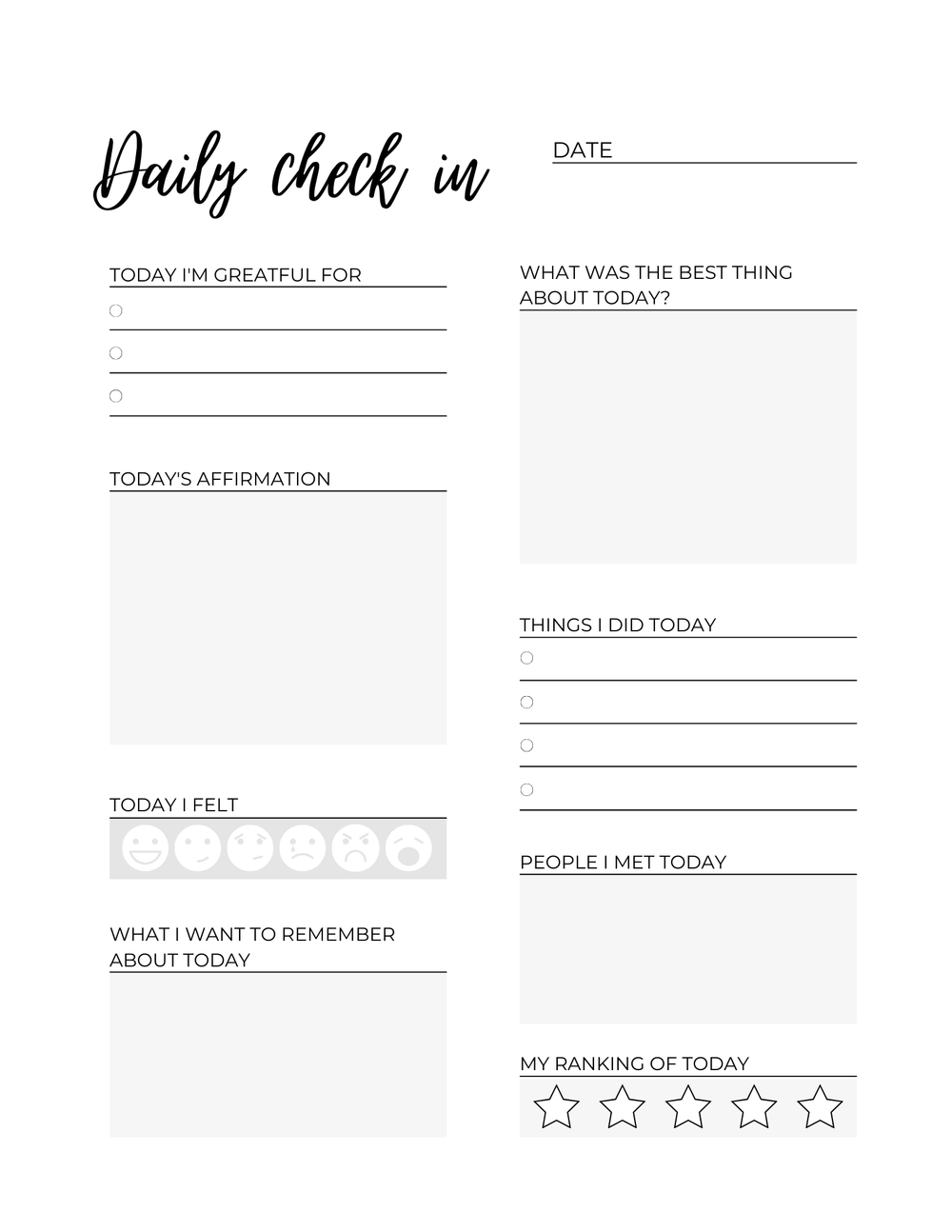 Free Self-Improvement Worksheets and Printables to Use in 2024 — The ...