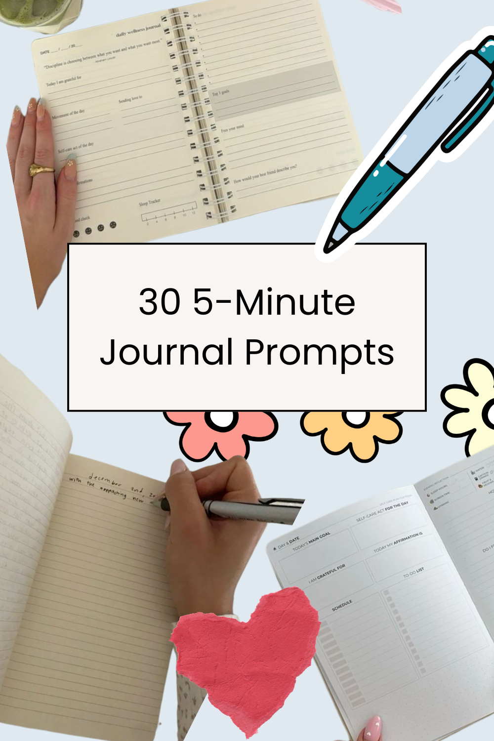 30 Five-Minute Journal Prompts for Self-Growth — The Elevate Edit