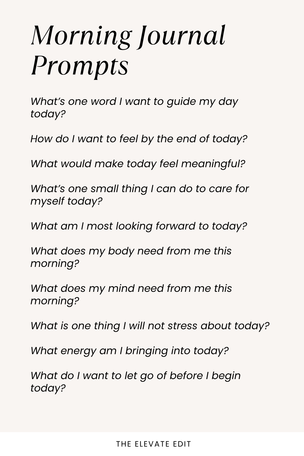 50 Morning Journal Prompts for Intention Setting — The Elevate Edit