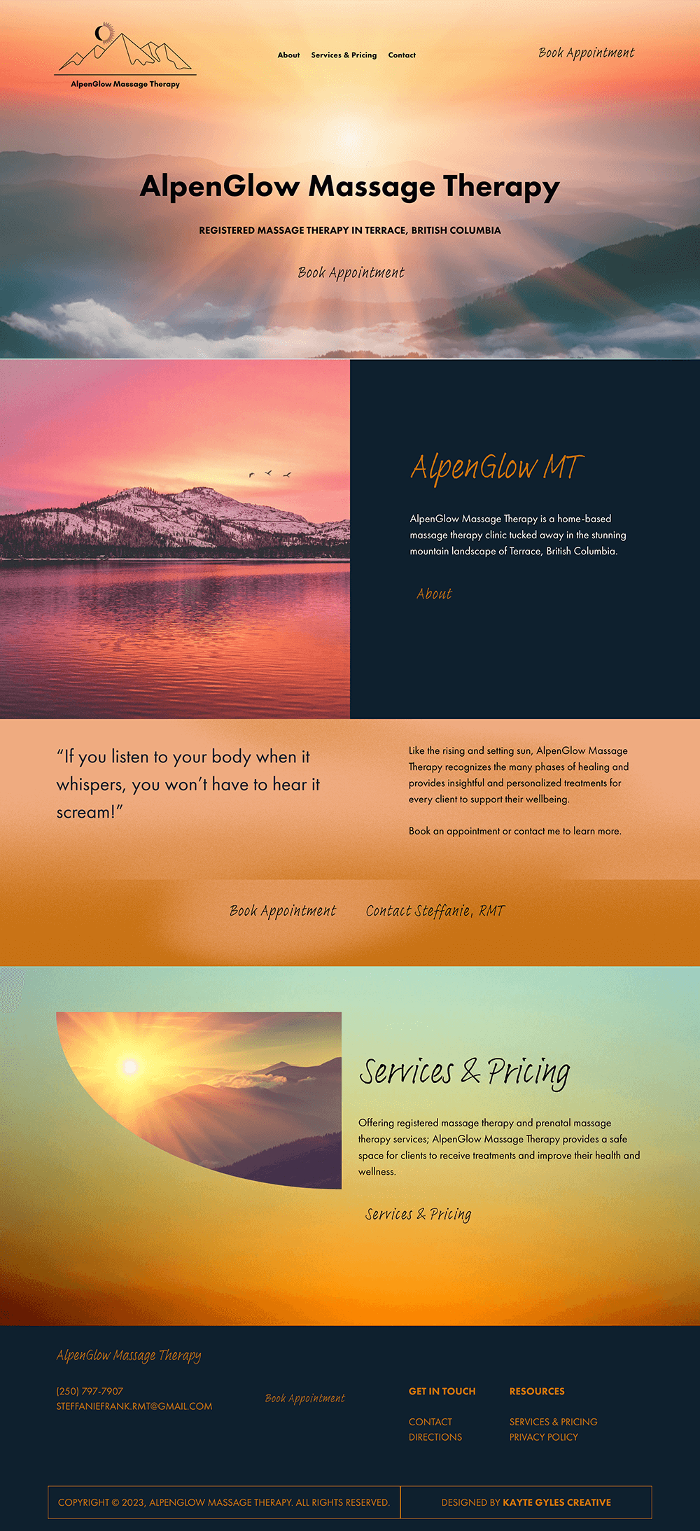 Soothing And Professional Squarespace Website For Registered Massage