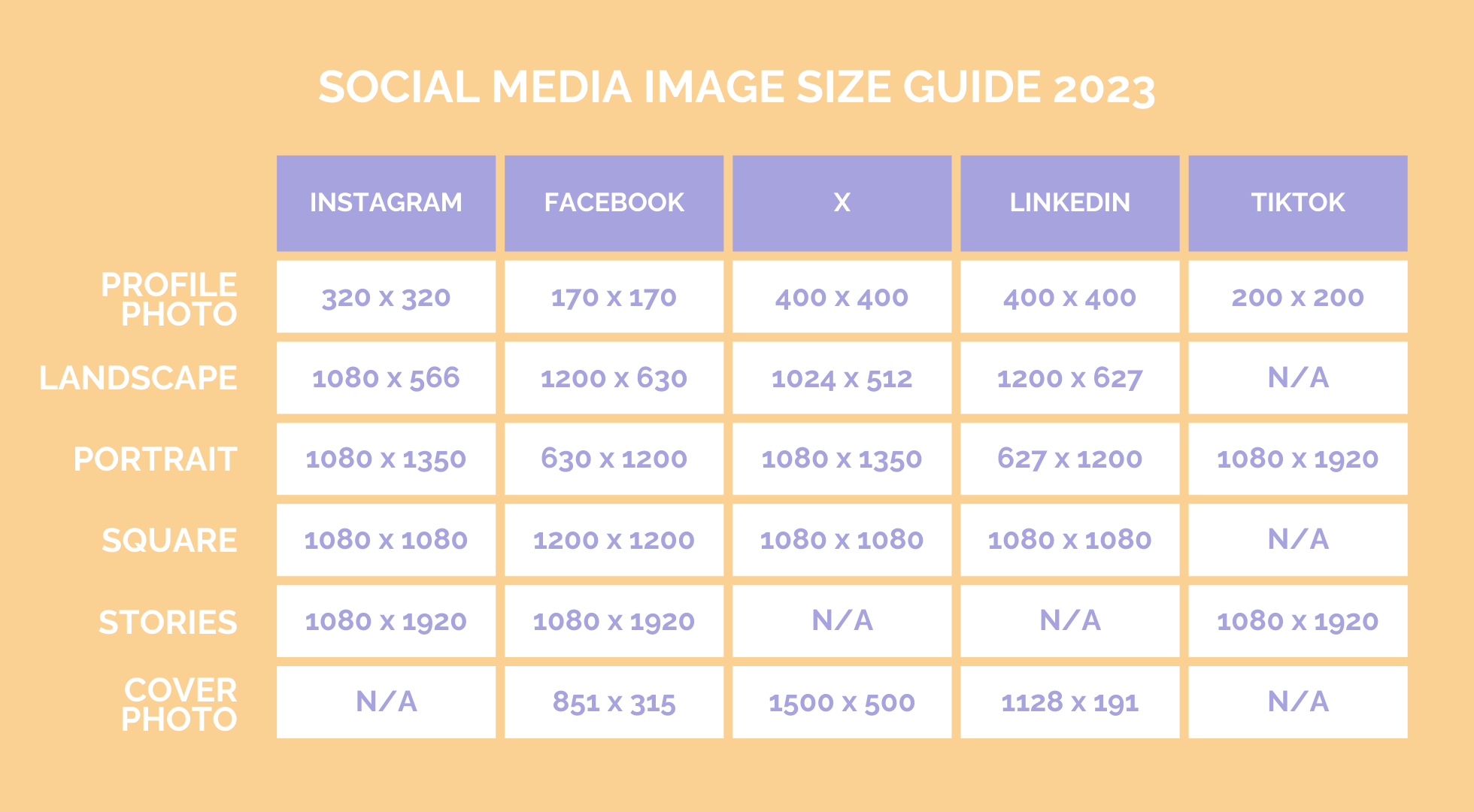 The 2023 Social Media Size Guide — Picnic Social Media Company