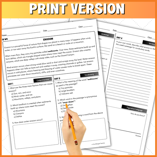 Reading Bell Ringers for Middle School ELA/ESL for 5th and 6th Grade ...