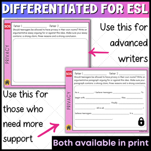 Expository Informative Differentiated Writing Graphic Organizers ESL ...