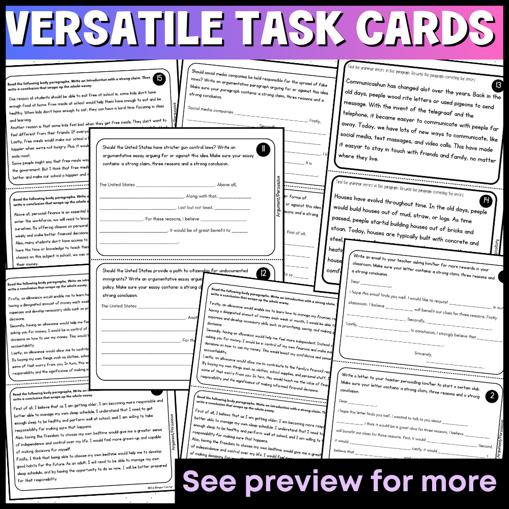 Expository Informative Differentiated Writing Graphic Organizers ESL ...