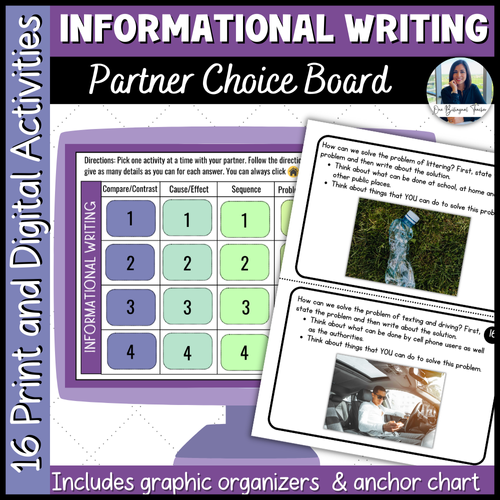 Expository Informative Differentiated Writing Graphic Organizers ESL ...