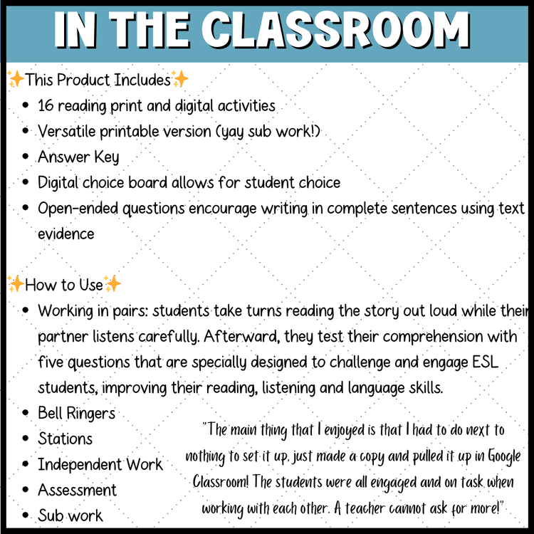 Reading Bell Ringers for Middle School ELA/ESL for 5th and 6th Grade ...