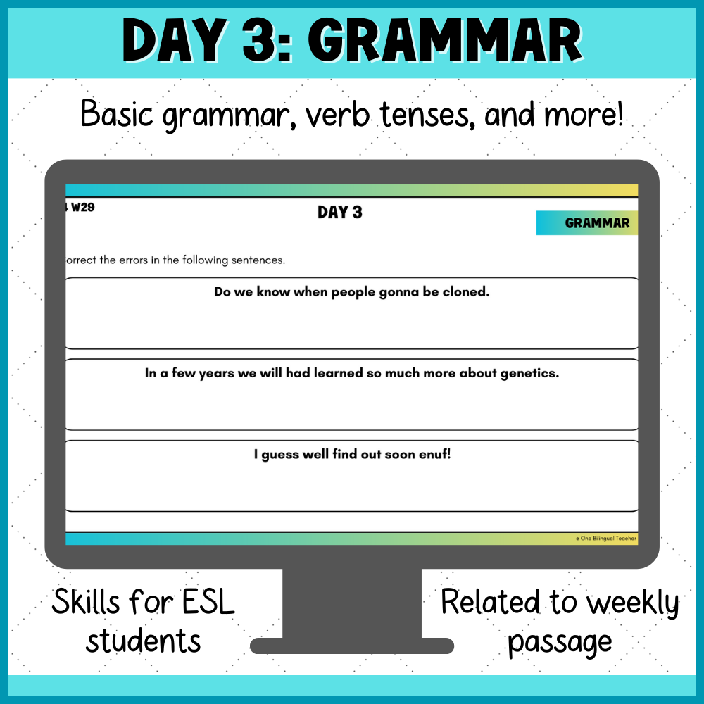 Reading Bell Ringers for Middle School ELA/ESL for 5th and 6th Grade ...