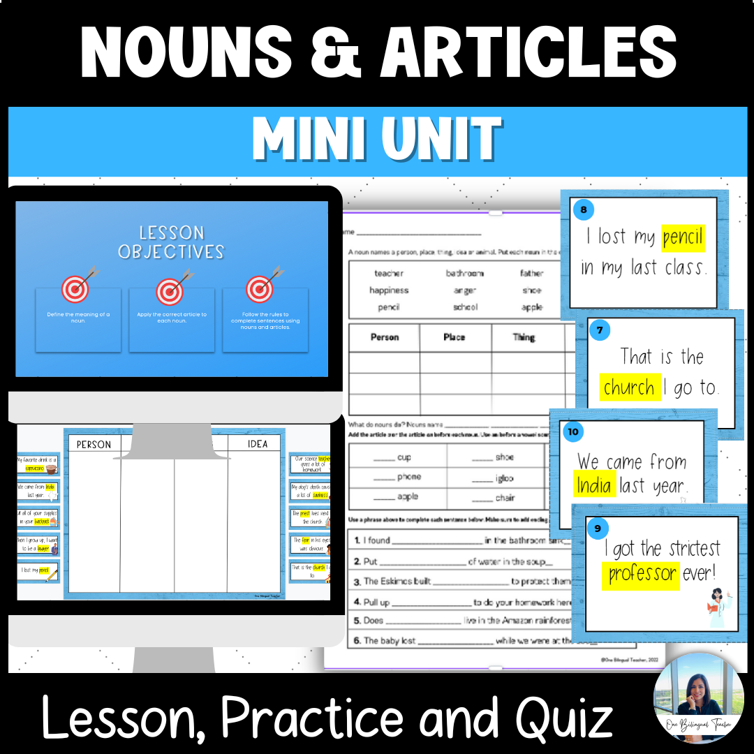 Adjectives Lesson and Activities and Quiz for ESL Students — One ...