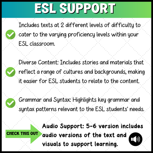 Reading Bell Ringers for Middle School ELA/ESL for 5th and 6th Grade ...