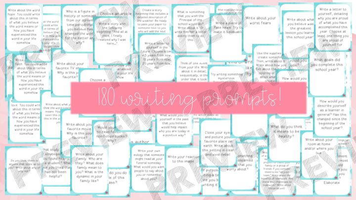 Writing Prompts for Middle School ENTIRE YEAR — The Literacy Lady
