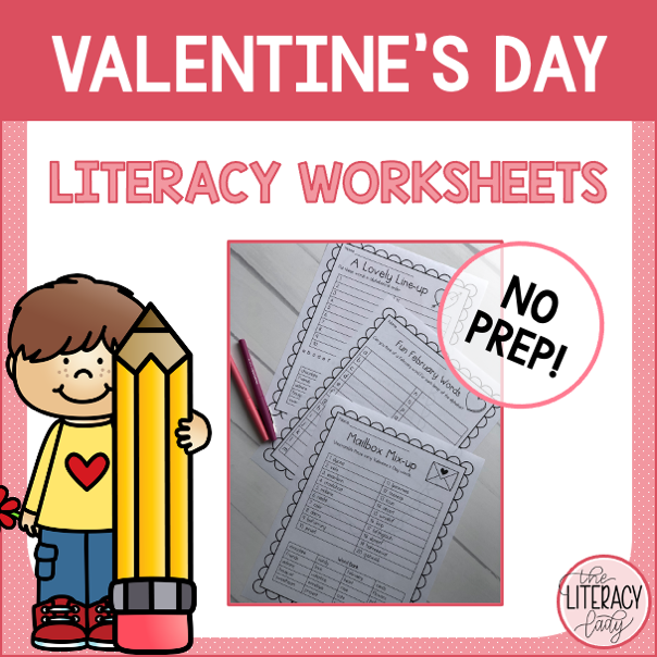 Valentine's Day Worksheets — The Literacy Lady