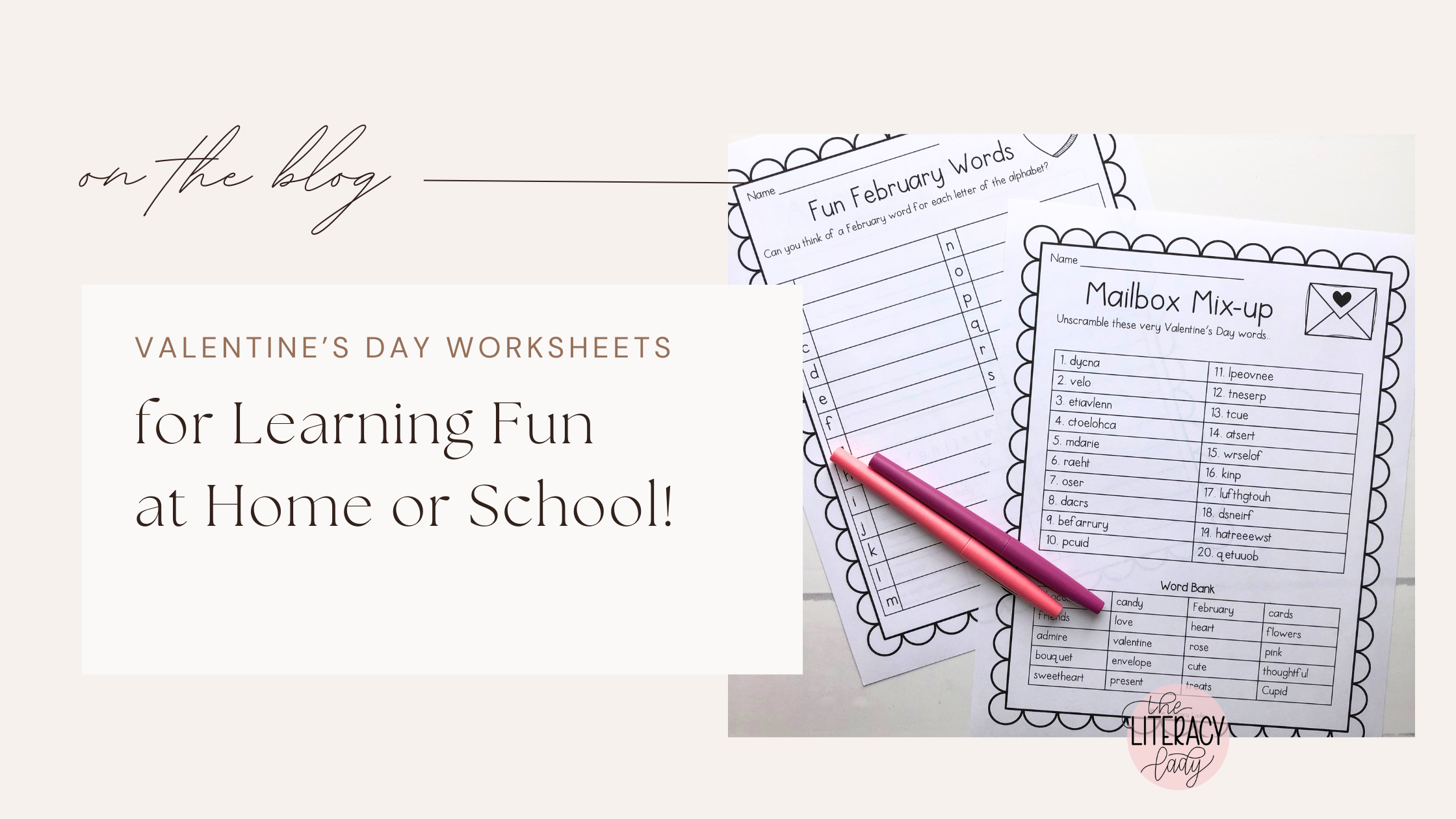 Valentine's Day Worksheets — The Literacy Lady