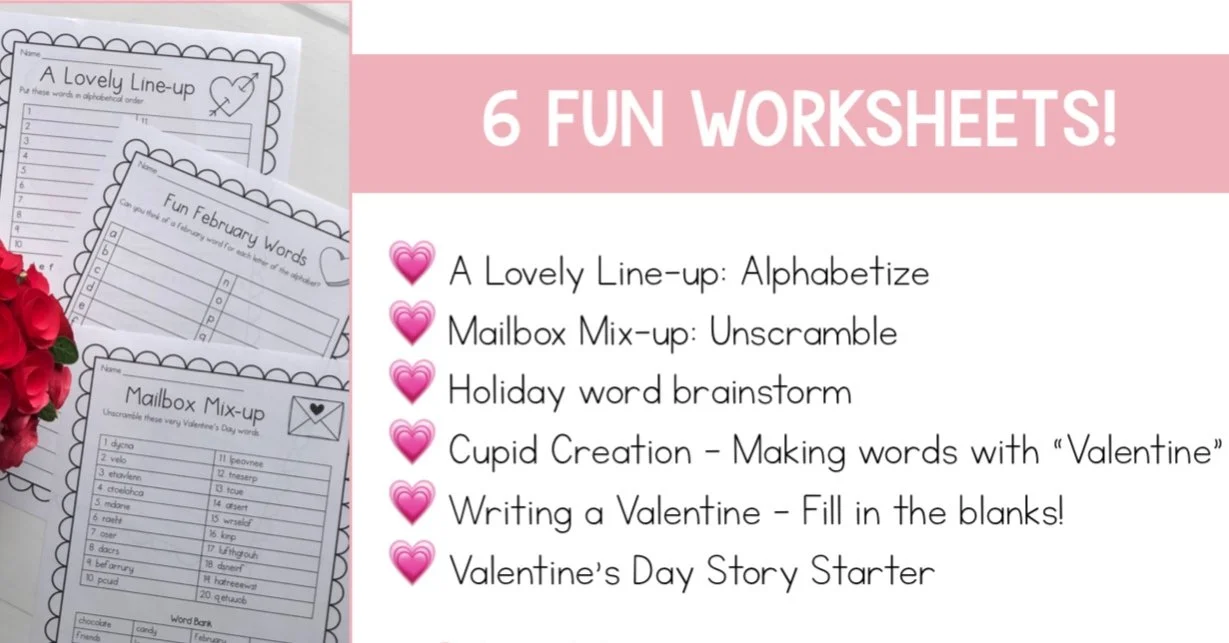 Valentine's Day Worksheets — The Literacy Lady