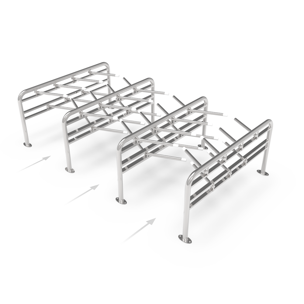 Triple Lane Barriers - Standard for High-Traffic Areas / Shark Teeth ...