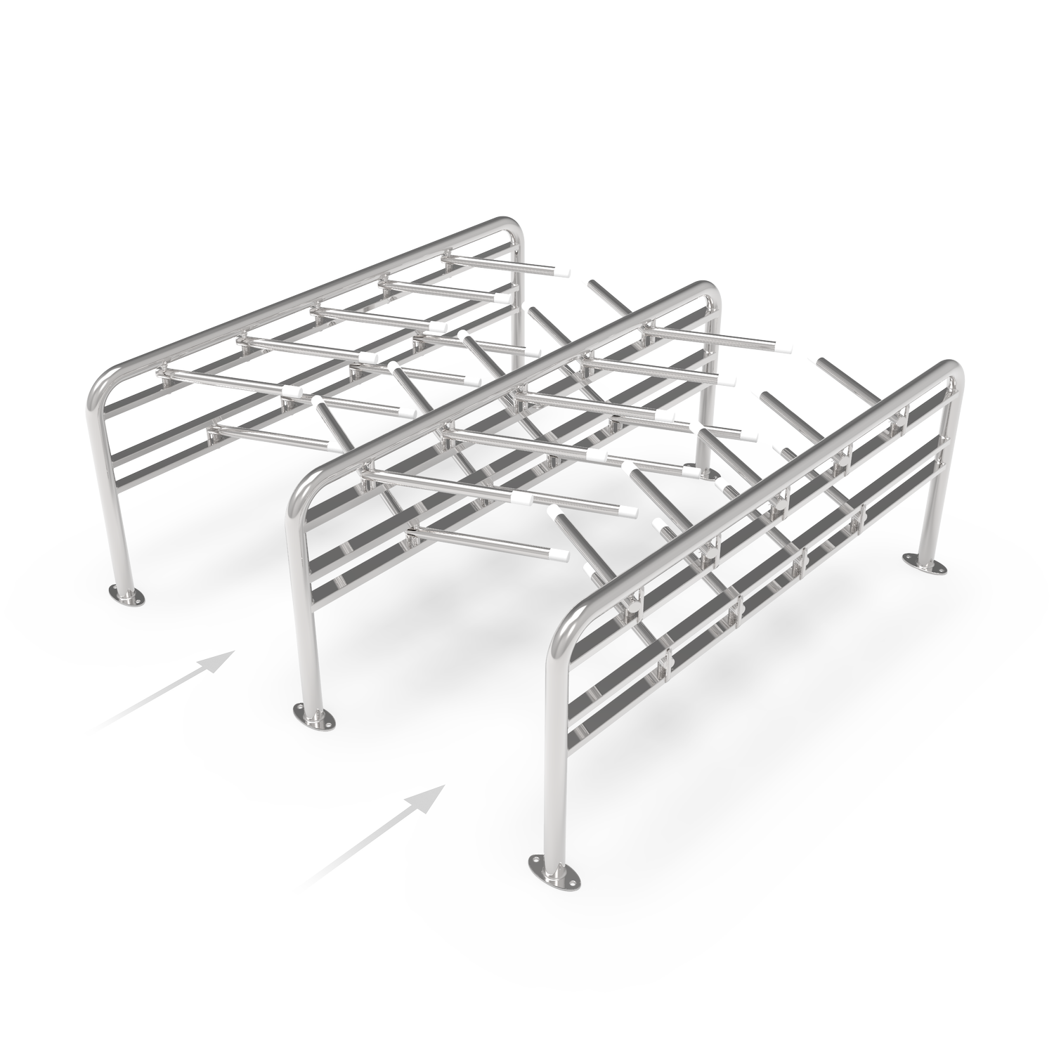 Double Lane Barriers - Standard for Busy Spaces / Shark Teeth™ / Anti ...