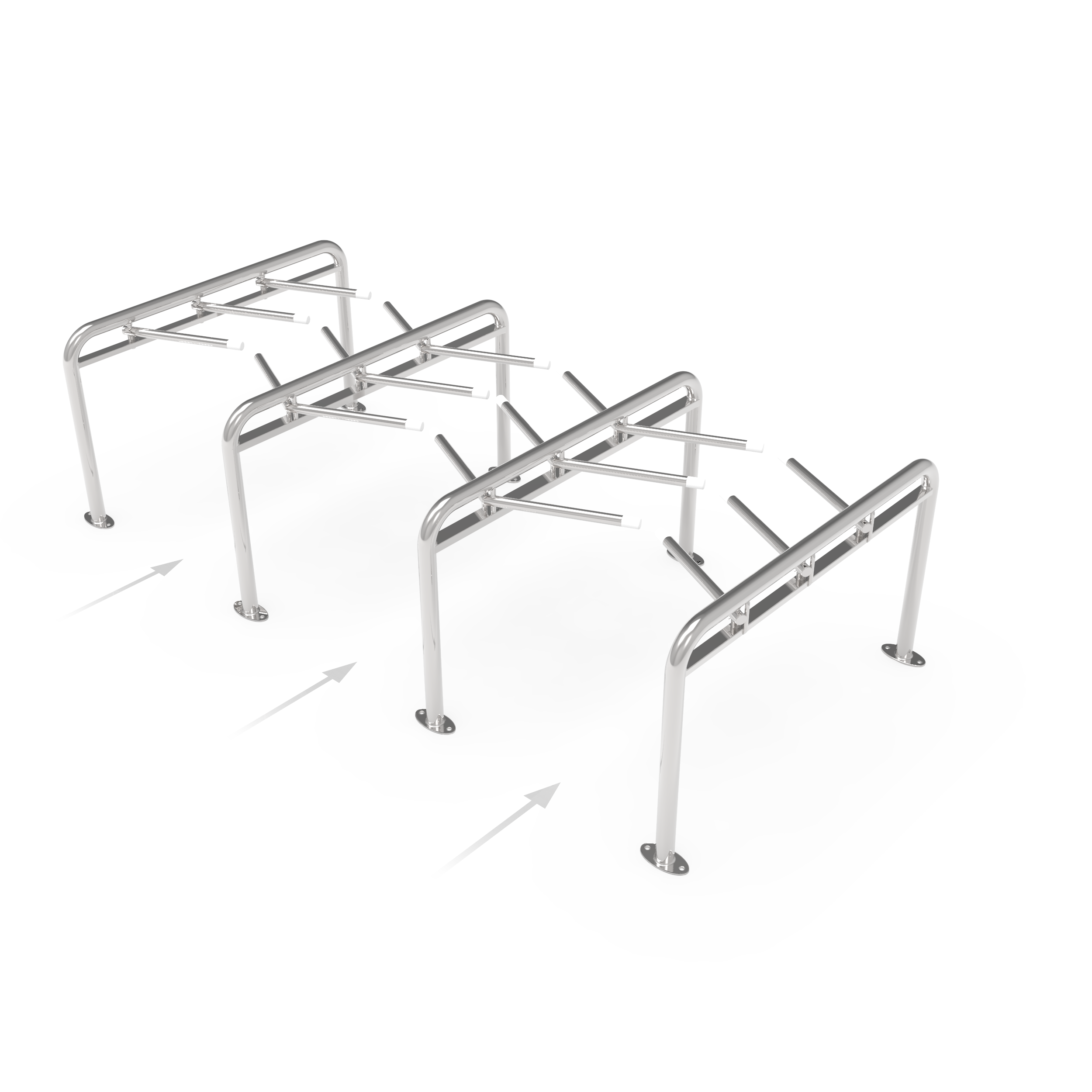 Triple Lane Barriers - Standard for High-Traffic Areas / Shark Teeth ...