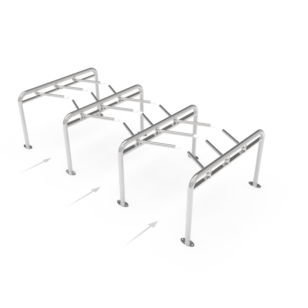 Triple Lane Barriers - Standard for High-Traffic Areas / Shark Teeth ...