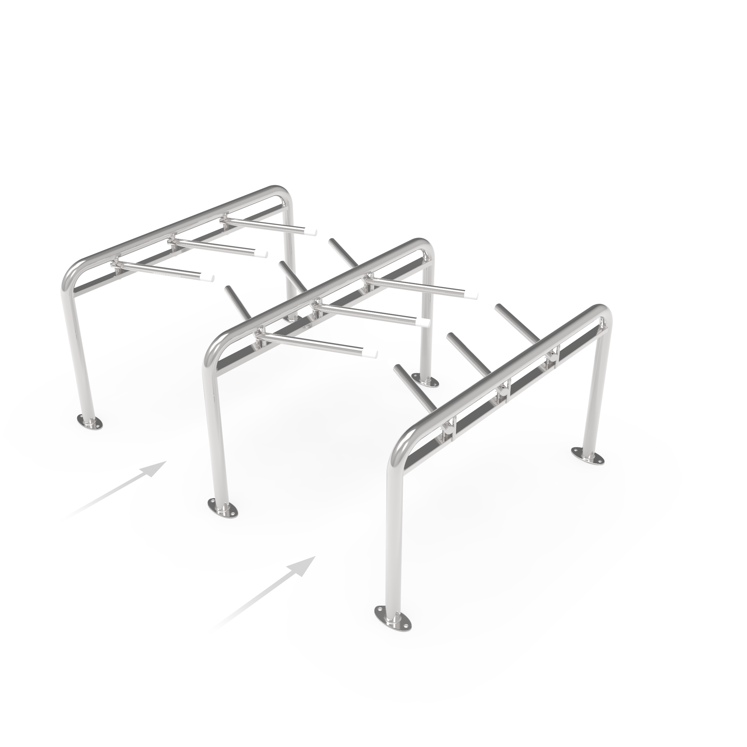 Double Lane Barriers - Standard for Busy Spaces / Shark Teeth™ / Anti ...