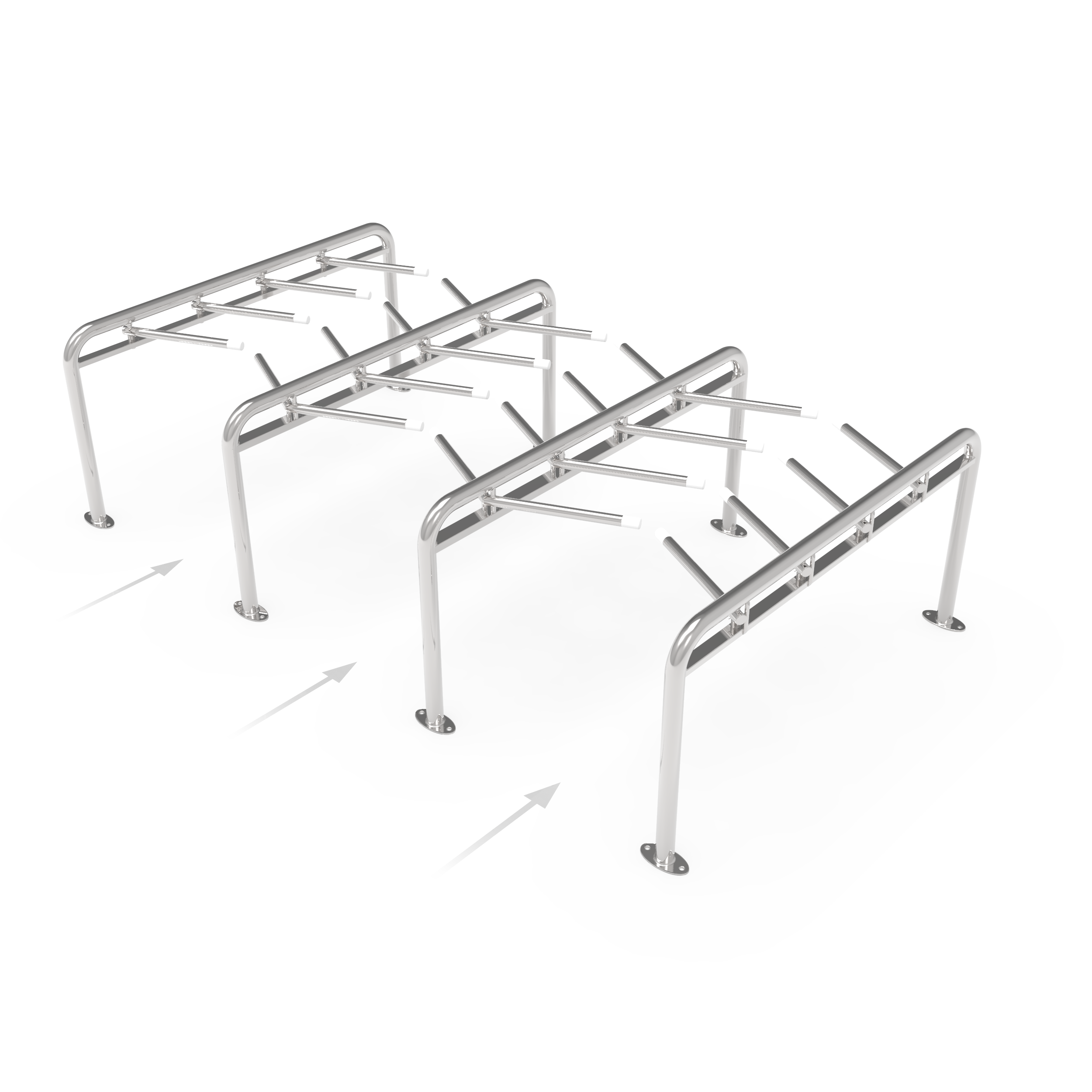 Triple Lane Barriers - Standard for High-Traffic Areas / Shark Teeth ...