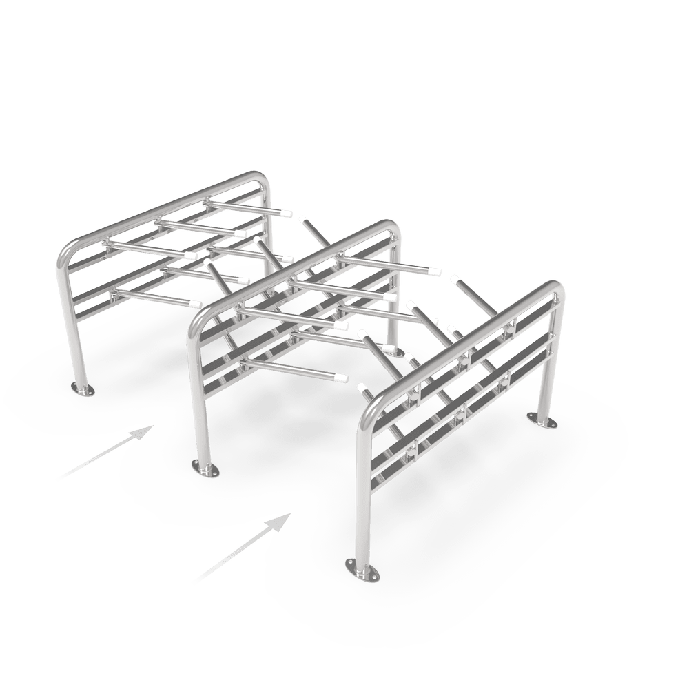Double Lane Barriers - Standard for Busy Spaces / Shark Teeth™ / Anti ...