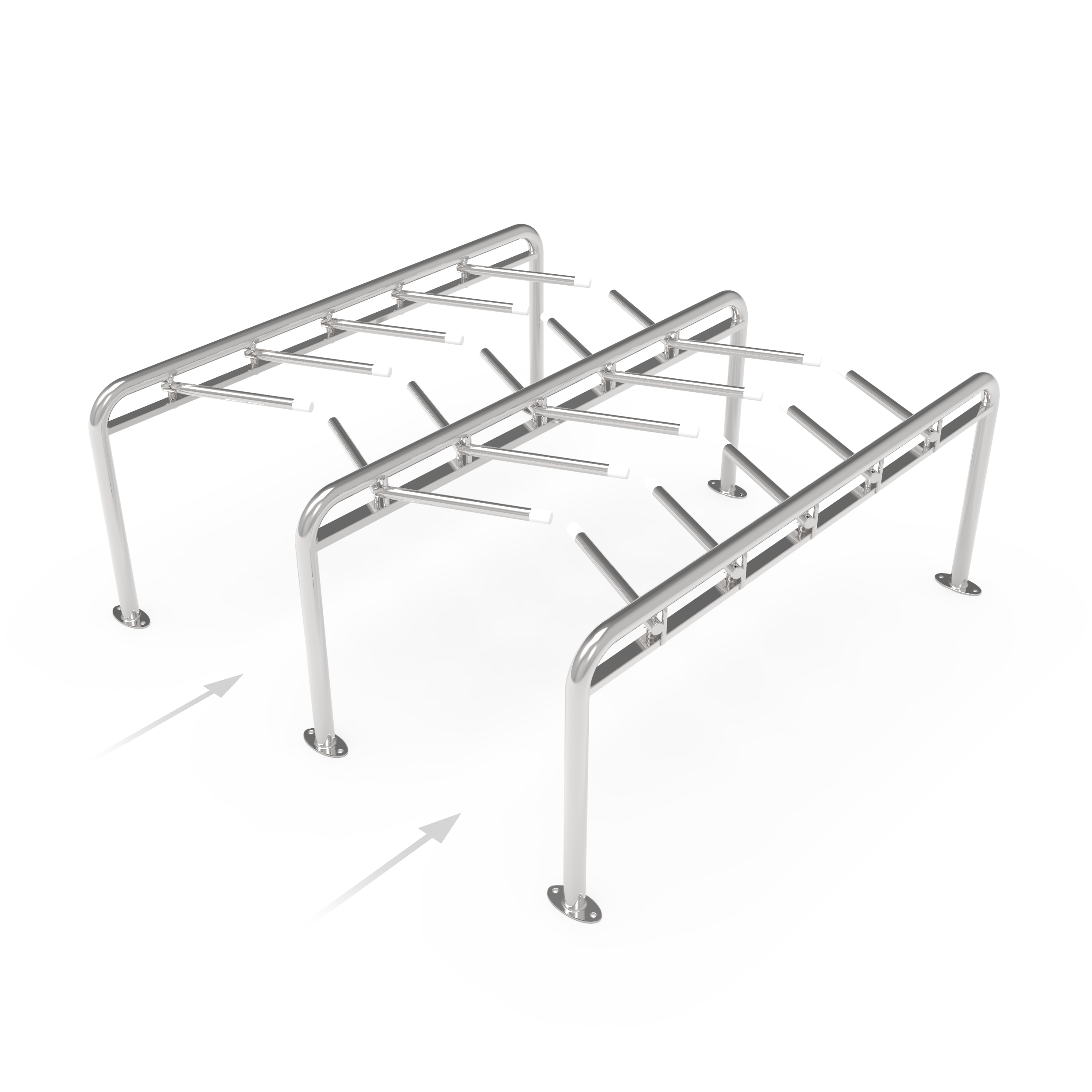 Double Lane Barriers - Standard for Busy Spaces / Shark Teeth™ / Anti ...