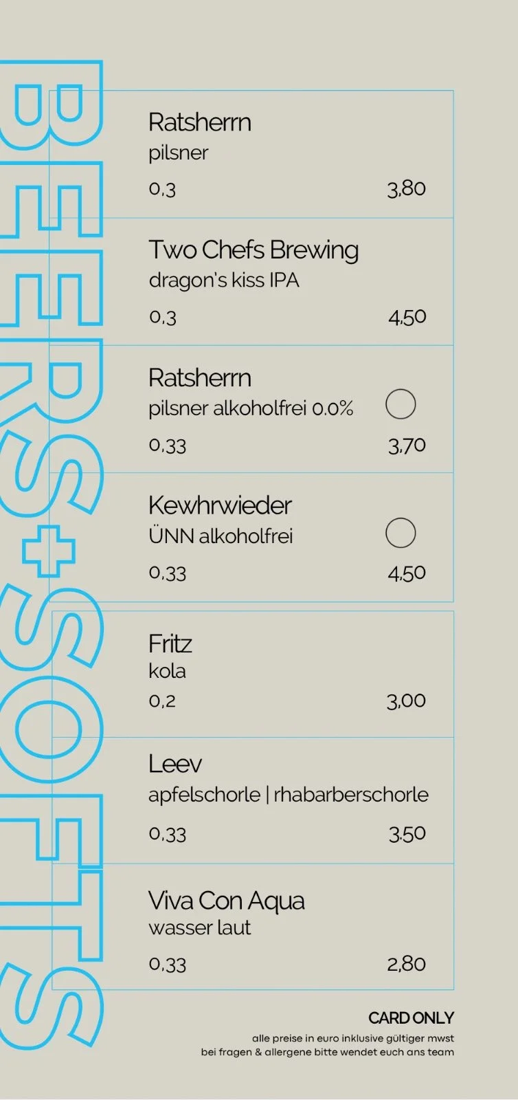 Menu 1 — COLLAB Bar Hamburg