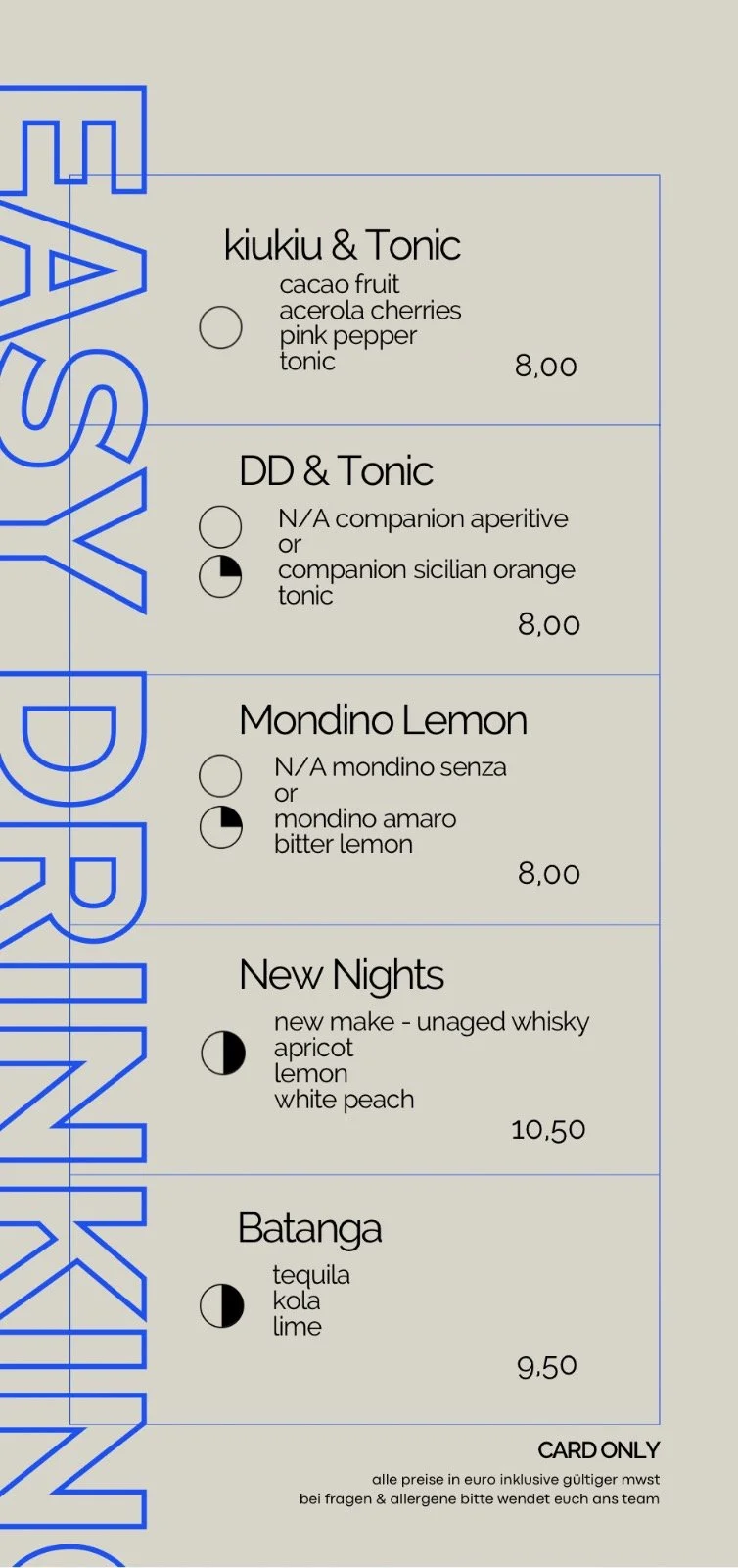 Menu 1 — COLLAB Bar Hamburg