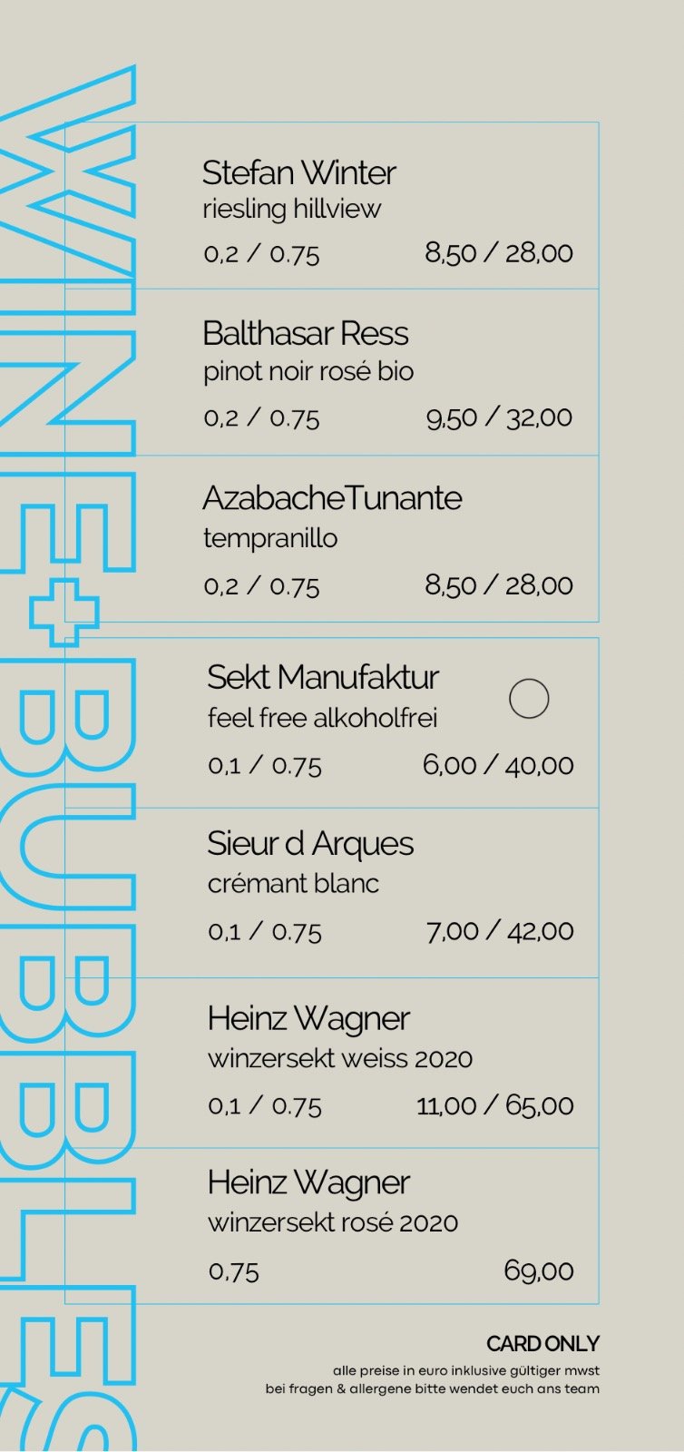 Menu 1 — COLLAB Bar Hamburg