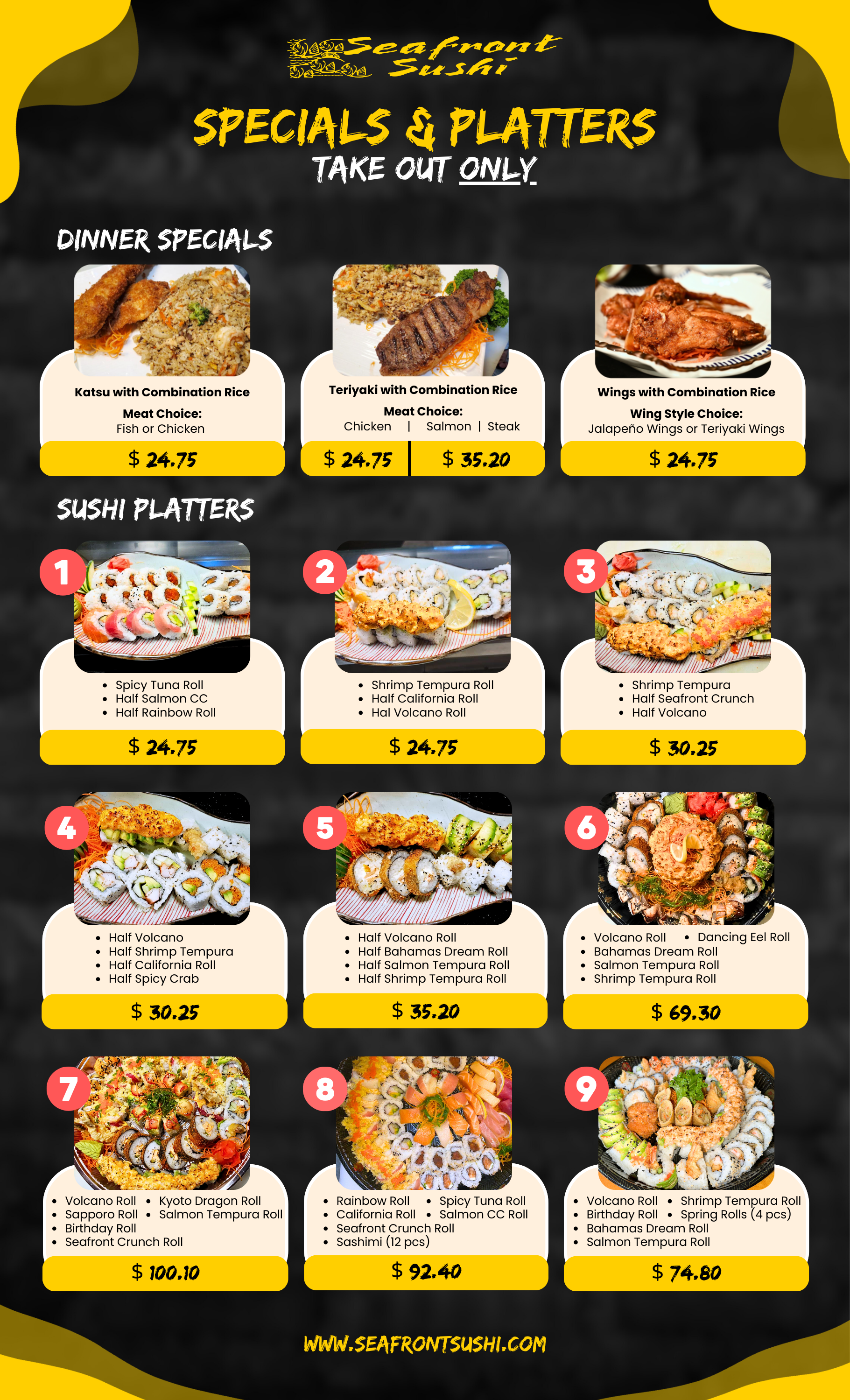 Menu — Seafront Sushi