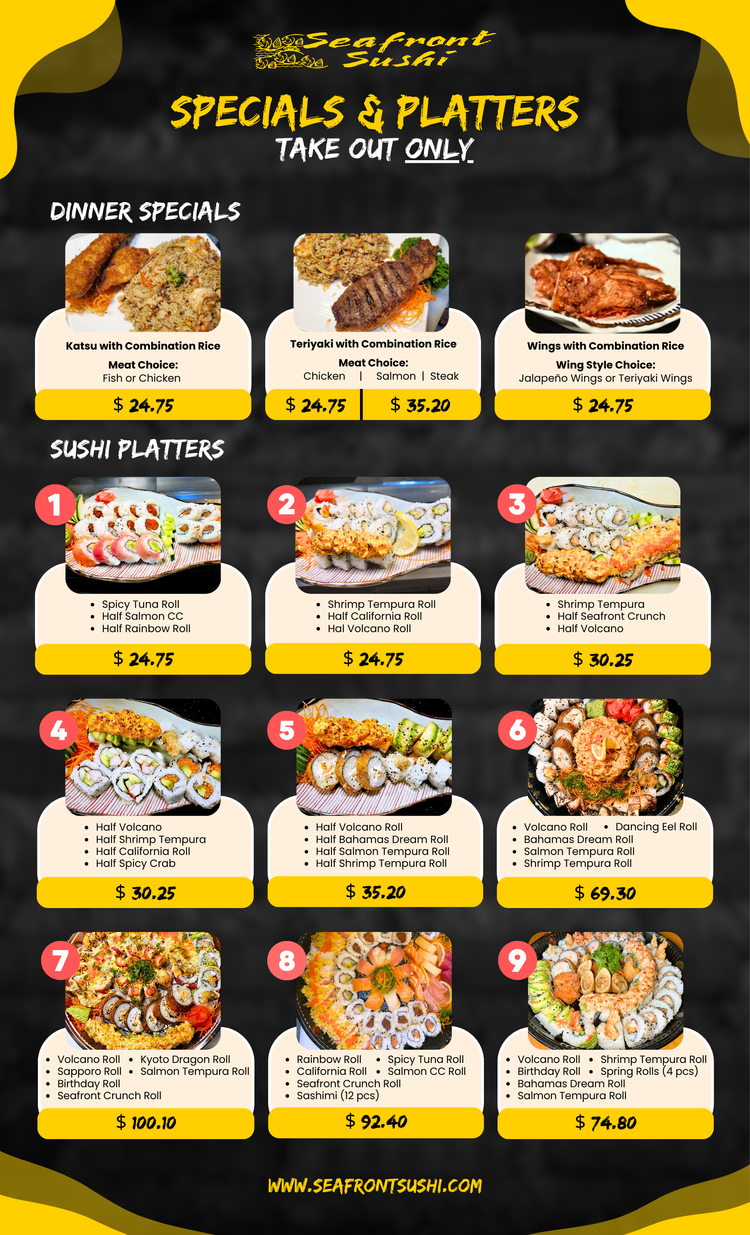 Menu — Seafront Sushi
