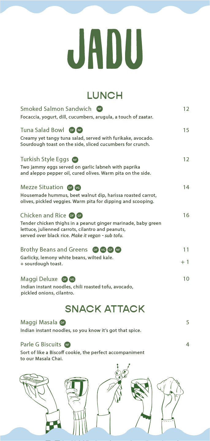 Jadu Menu — Jadu Boston