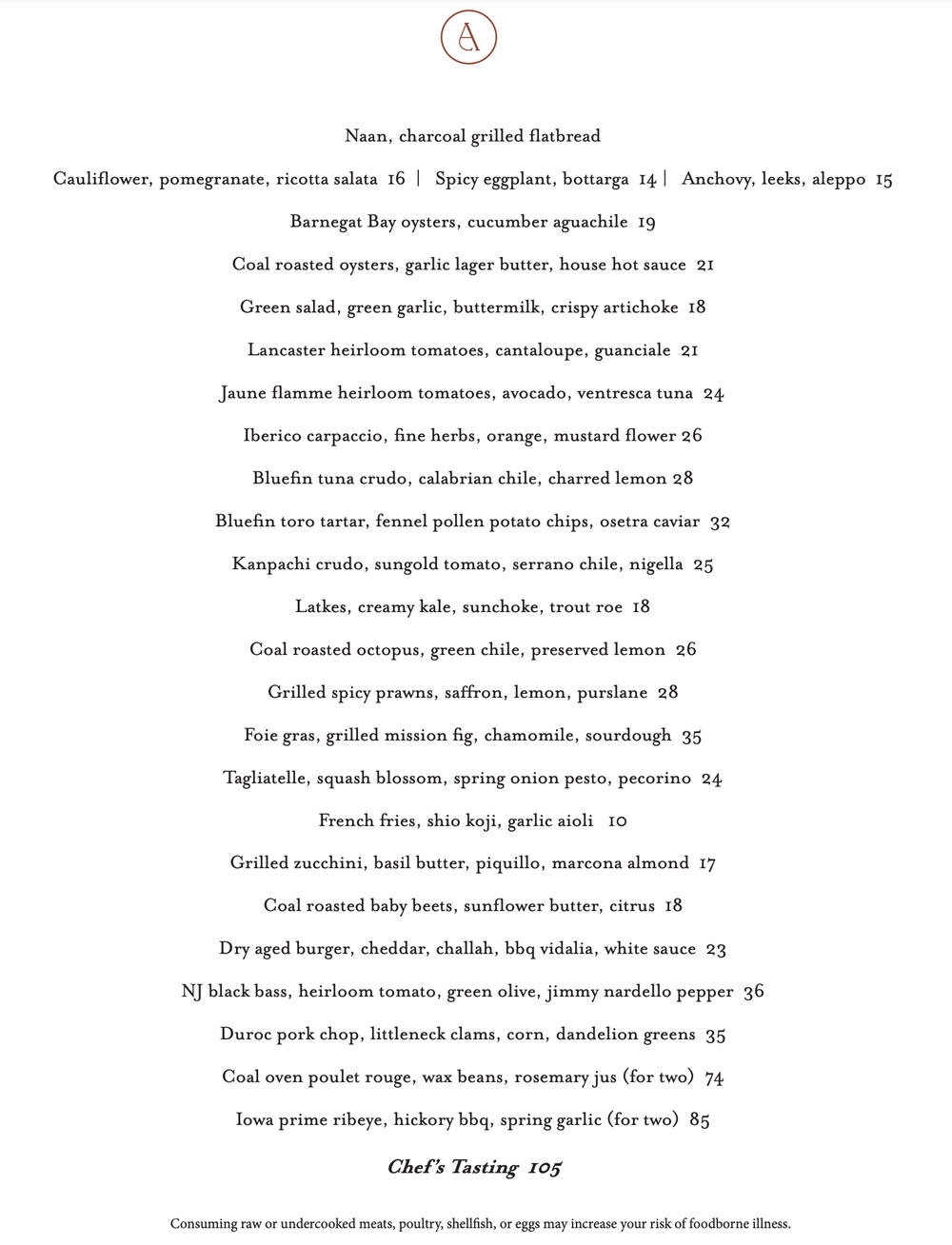 Alice Dinner Menu Alice Home— ALICE