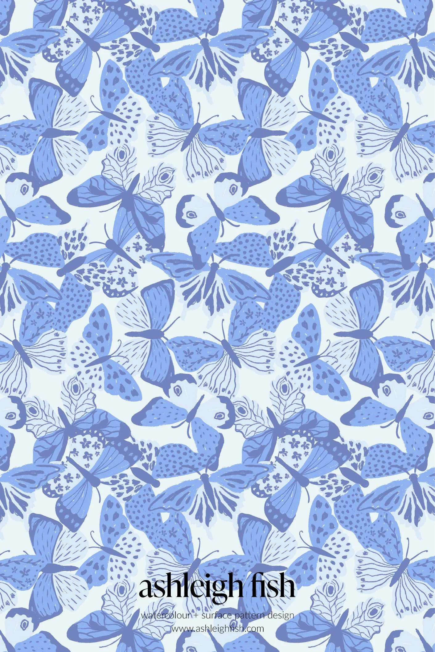 Butterfly Garden Surface Pattern Collection for art licensing