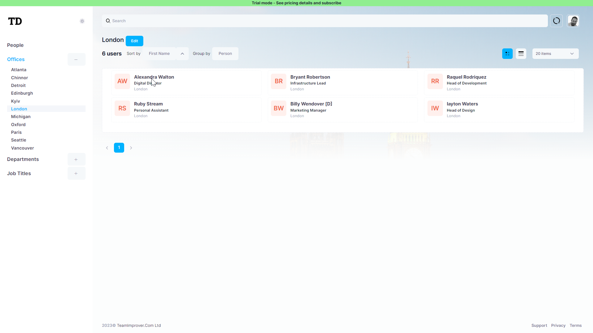General 1 — TeamDirectory