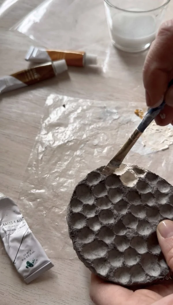 Pomegranate-Inspired Paper Pulp Coaster – Handmade DIY with Glass Paint ...