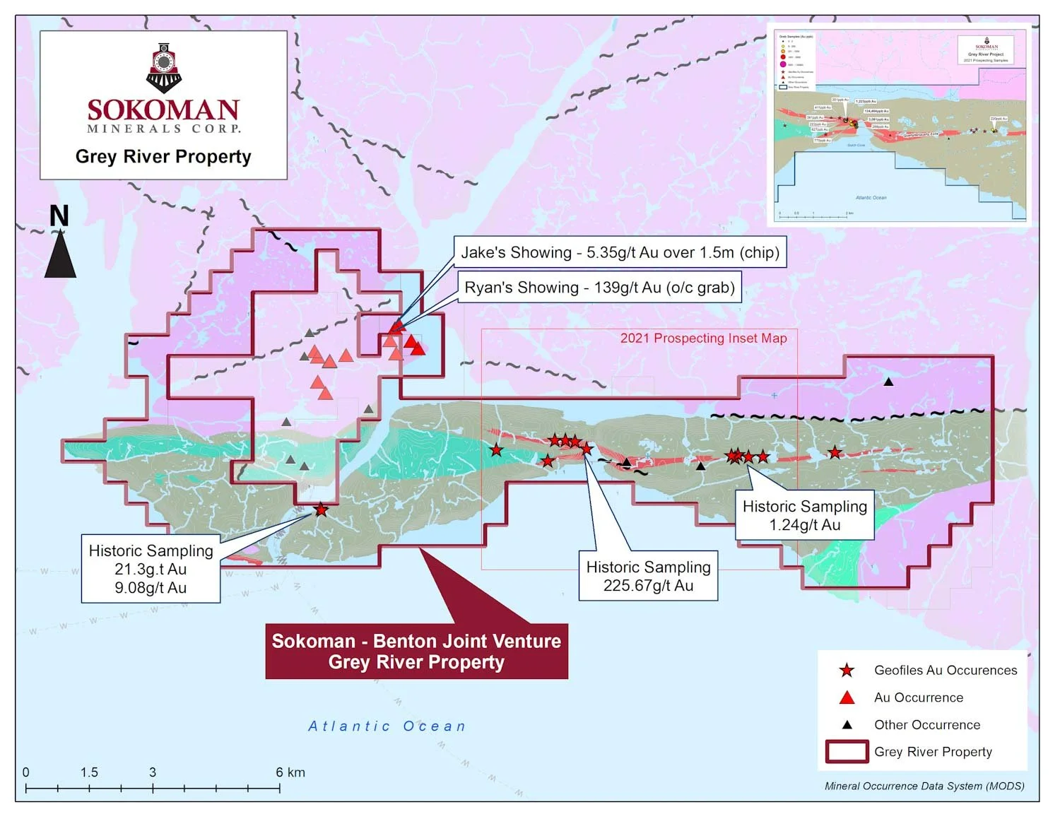 Sokoman And Benton Confirm High-Grade Gold And Receipt Of Drill Permits For Grey River, Southern ...