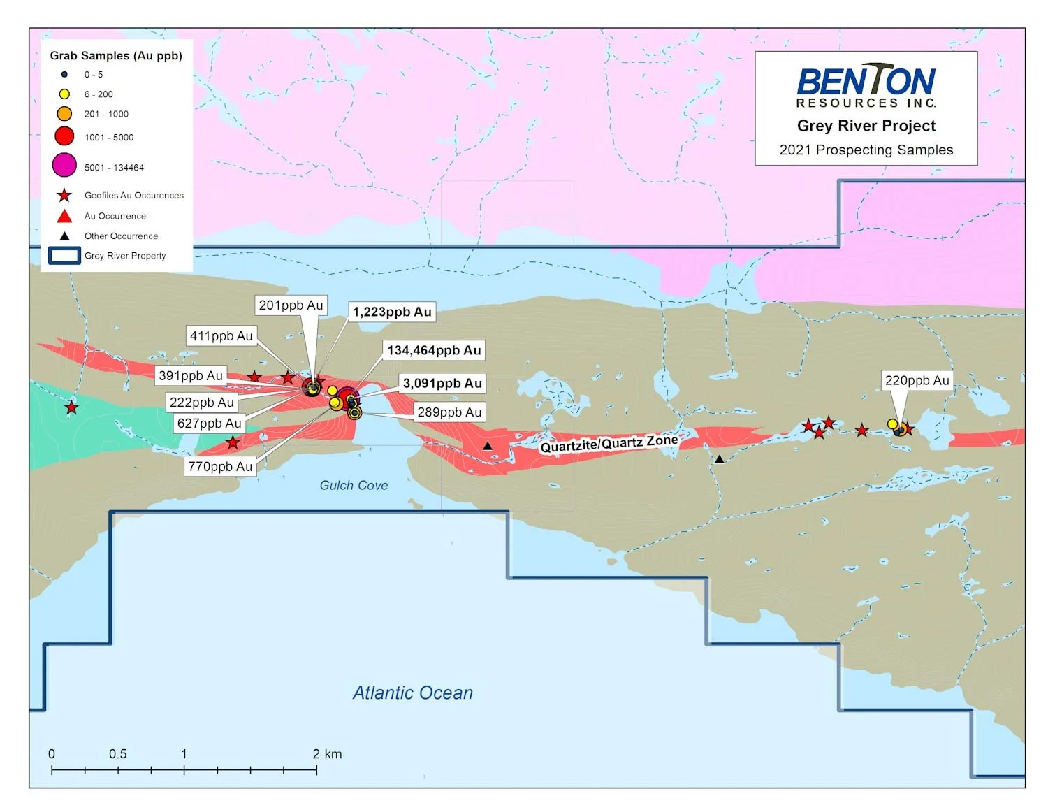 Sokoman And Benton Confirm High-Grade Gold And Receipt Of Drill Permits For Grey River, Southern ...